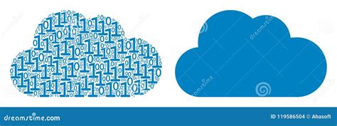 Cloud Mosaic Of Binary Digits Stock Vector Illustration Of Network Binary 119586504