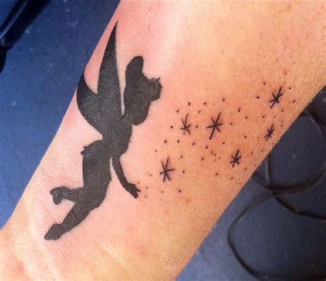 Tinkerbell On The Wrist With Pixie Dust Wrapping Up The Arm Leaf