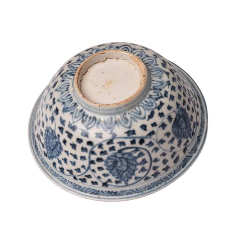 Antique Chinese Ming Dynasty Blue White Porcelain Bowl Islamic Market