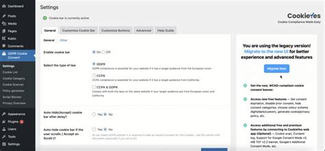 Ui Migration From Legacy Version Cookieyes Plugin