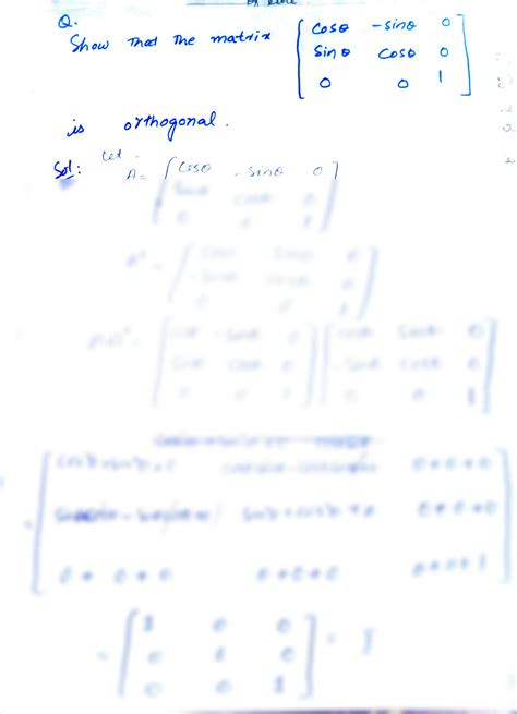 SOLUTION Orthogonal Matrices Linear Algebra Studypool