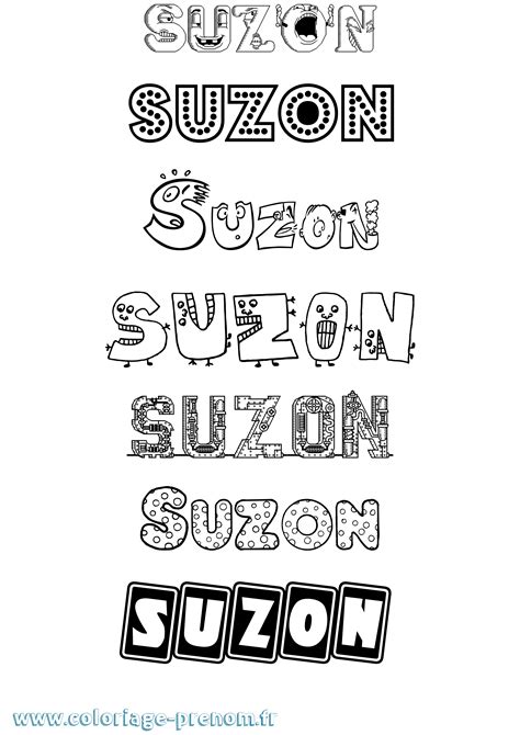 Coloriage Du Prénom Suzon à Imprimer Ou Télécharger Facilement