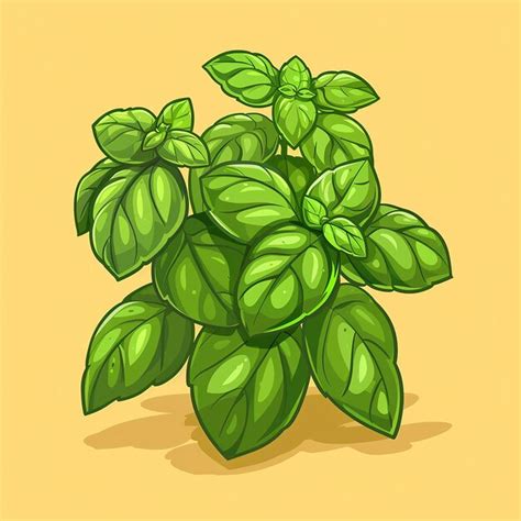 Premium Photo Cute Basil Hug Cartoon Vector Icon Illustration