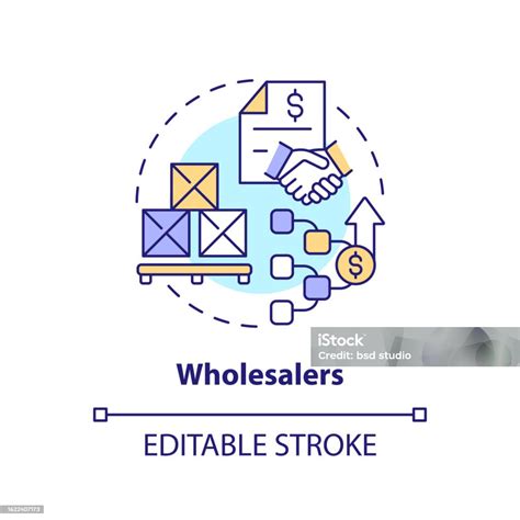 2d Customizable Wholesalers Thin Linear Icon Concept Stock Illustration