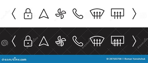 Car Function Icons Set Car Interface Icons Stock Vector Illustration Of Button System 287503708