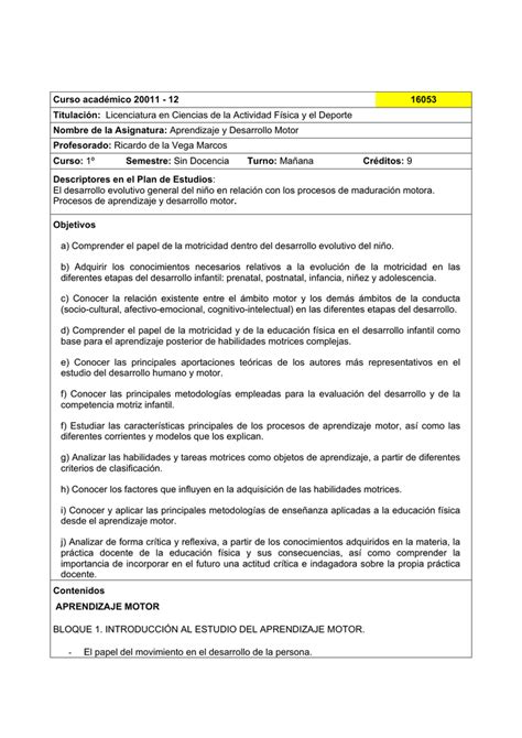 Aprendizaje y Desarrollo Motor