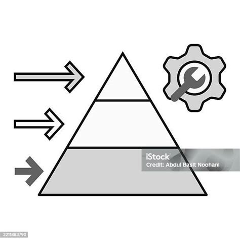 Tiered Service Flow 1 Pyramid With Gear And Arrows For Multilevel