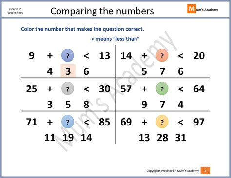 Grade 2 Worksheet Comparing The Numbers Mums Academy
