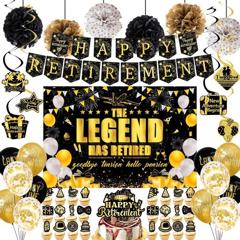 Happy Retirement Balloon Party Decorations 65 Pcs The Legend Has