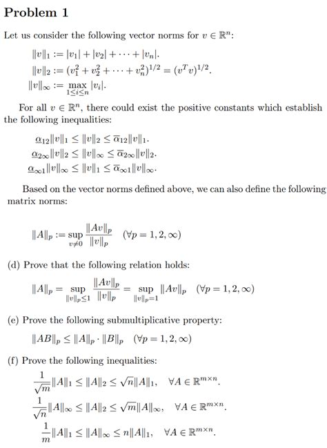 Solved Problem Let Us Consider The Following Vector Chegg