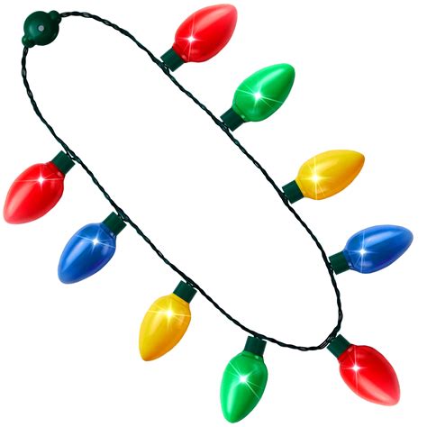 Christmas Light Up Novelty Necklace Led Christmas Bulb Necklace