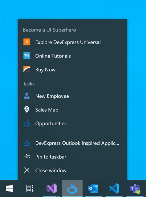 Taskbar Assistant WinForms Controls DevExpress Documentation