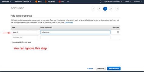 create iam user for aws s3 credentials access key id and secret