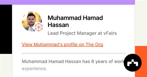Muhammad Hamad Hassan Lead Project Manager At Vfairs The Org