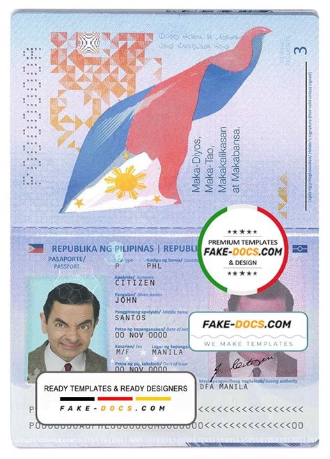 Philippines Passport Psd Template Fake Docs Shop