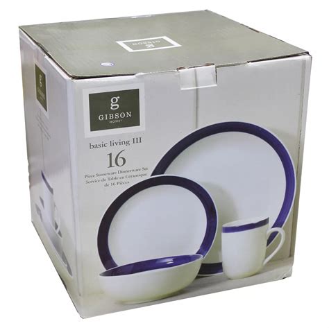 Gibson Home Basic Living Iii 16 Piece Dinnerware Set Cobalt Shop Dinnerware Sets At H E B