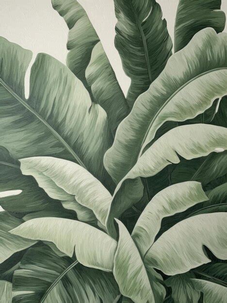 Premium Ai Image A Painting With Green Leaves Around It In The Style