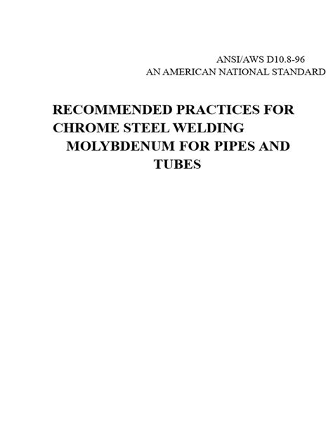 Aws D10 8 96 Pdf Pdf Construction Welding