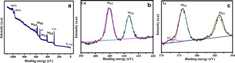 A Xps Spectrum For Cdte Nrs B Cd 3d Region C Te 3d Region Download Scientific Diagram