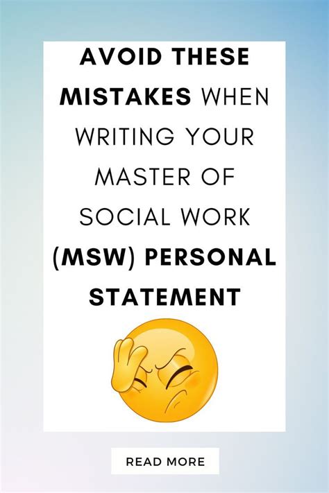 Avoid These Mistakes When Writing Your Master Of Social Work Msw Personal Statement