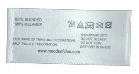 Rectangular Garment Satin Label Size 6 X 2 Cm At ₹ 0 45 Piece In Noida Id 2850110025833