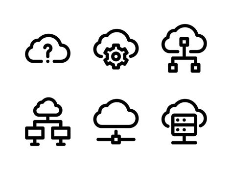 Simple Set Of Cloud Computing Related Vector Line Icons Contains Icons As Help Setting Big
