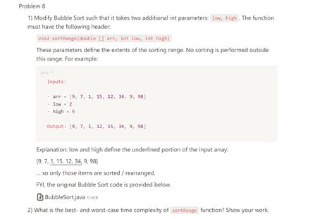 Solved Public Class BubbleSort Void Sort Float Chegg