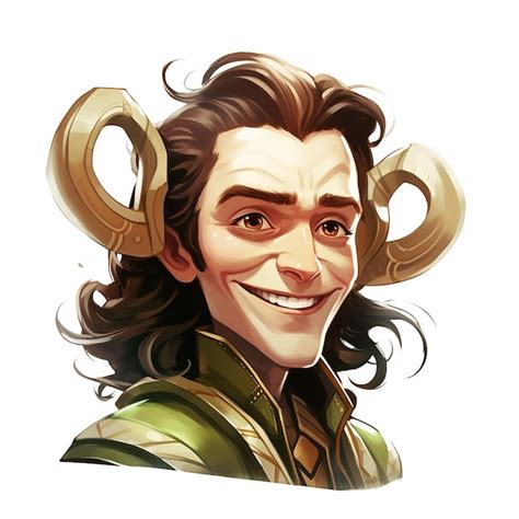 Premium Ai Image Charismatic And Animated Loki With Mischievous Grin On White Background