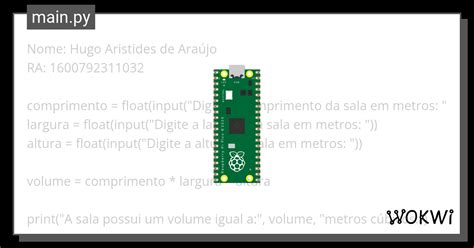 Nome Hugo Aristides De Araújo Wokwi Esp32 Stm32 Arduino Simulator
