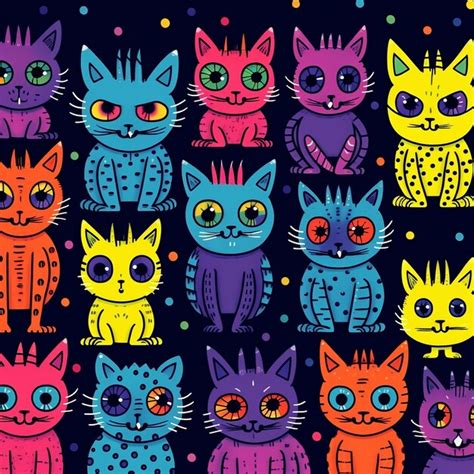 Premium Ai Image Cat Pattern