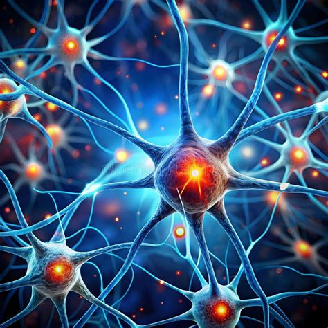 Synaptic Transmission Human Nervous System Concept Stock Illustration