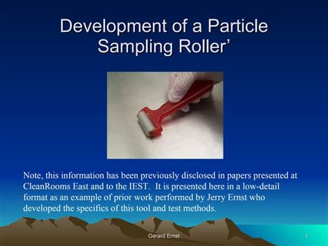 Development Of A Particle Sampling Roller Ppt
