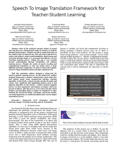 Speech To Image Translation Framework For Teacher Student Learning Using Ieee Format Pdf Speech To Image Translation Framework For Teacher Student Learning Using Ieee Format Pdf