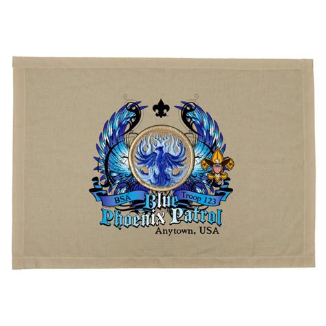 Custom Blue Phoenix Patrol Patch Flag With Colored Wings Etsy