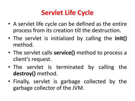 Servlet Life Cycle Ppt Web Development Internet