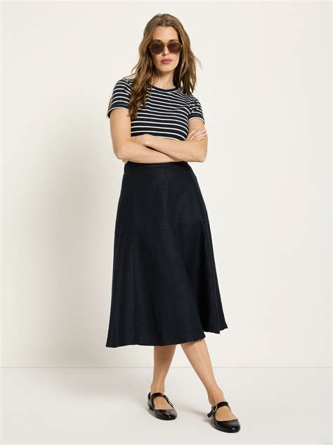 Midi Skirt Made Of Organic Linen Gots Lanius