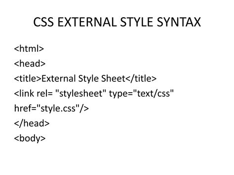 Css External Style Sheet Ppt