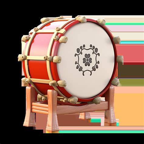 تم تقديم C4d الأحمر على الطراز الصيني المذهل رسم توضيحي لطبل الحرب مع