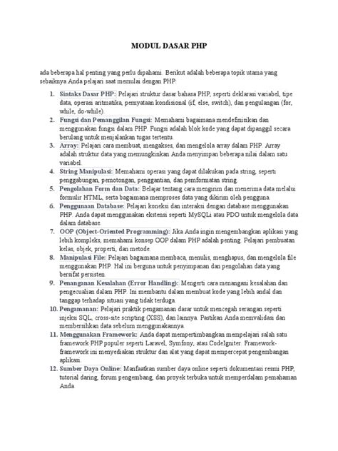 Modul Dasar Php Pdf Modul Dasar Php Pdf