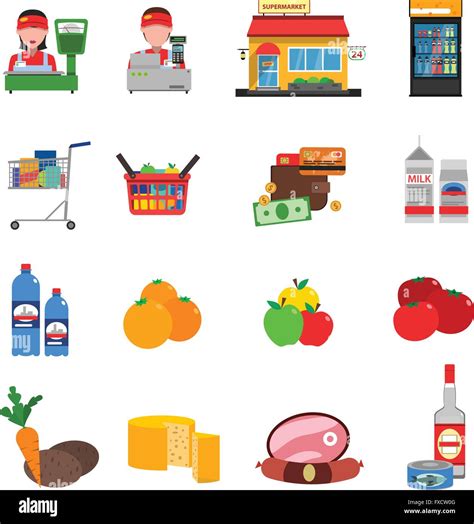 Supermarket Icons Set Stock Vector Image And Art Alamy