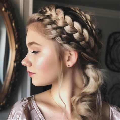 Premium Photo Photo Of Dutch Crown Braid