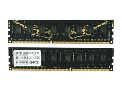 Geil Black Dragon 6gb 3 X 2gb Ddr3 2000 Pc3 16000 Desktop Memory Model Gb36gb2000c9tc