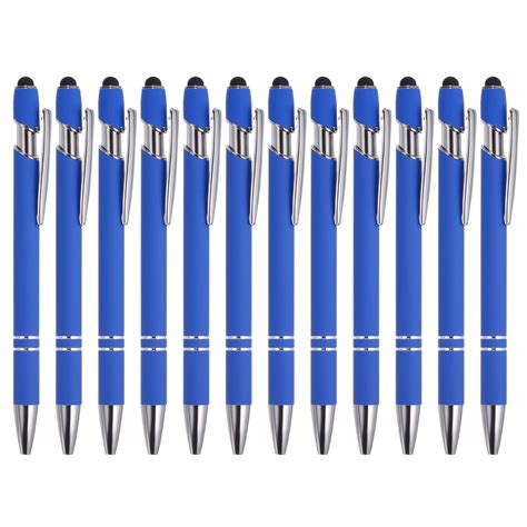 Uxcell Ballpoint Pen With Stylus Tip Metal Pen Black Ink 10mm Medium
