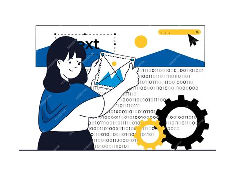 Premium Vector Web Development Concept With Character Situation Woman