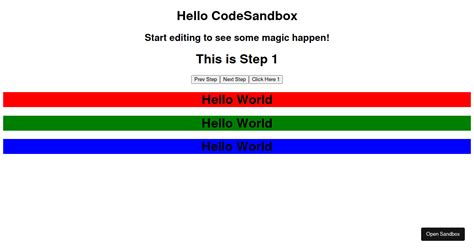 React Step Wizard Examples Codesandbox