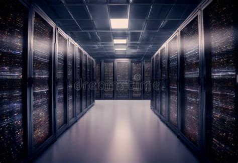 Network Data Center Computer Art Room Server Racks Security Neural