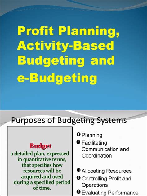 Supplementary Lecture 2 Slides Types Of Budgets Topic 2 Pdf