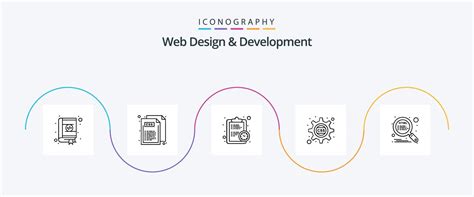 Web Design And Development Line 5 Icon Pack Including Html Css Style Cog Estimate 19755752