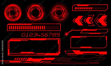 Set Of Hud Circle Modern User Interface Elements Design Technology