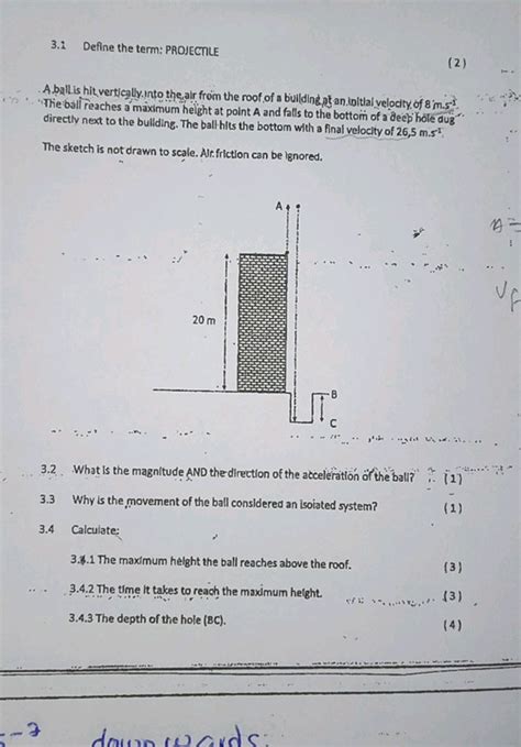 31 Define The Term Projectile A Ball Is Hit Studyx